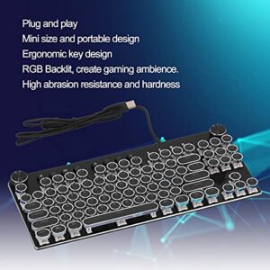 Zhiyavex Wired Mechanical Gaming Keyboard, 87 Keys RGB Backlit Keyboard,Portable Ergonomic Mechanical Keyboard with Long Type?C USB Cable, Computer Keyboard for Laptop PC