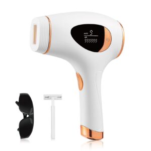 gercy hair removal device, laser hair removal for women permanent with 9 energy levels, 2 flash modes and 999,999 flashes, ipl hair removal for face, arms, armpits, bikini line, legs and whole body