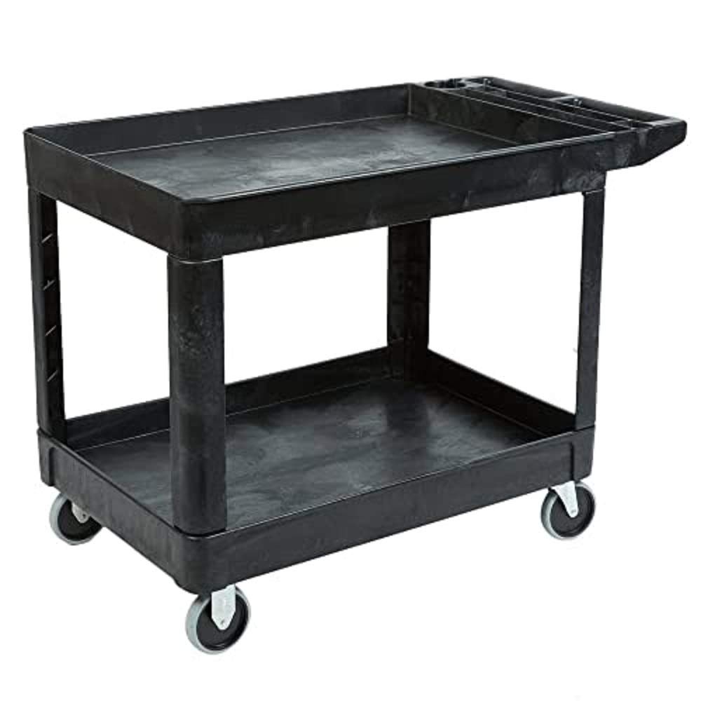 Rubbermaid Commercial Products 2-Shelf Utility Service Carts (FG452089BLA, FG452088BLA)