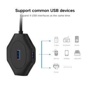 USB C to USB Hub Adapter,Type-C to USB 3.0 Hub,4 USB 3.0 Ports and 1 USB C High-Speed Charging Port Compatible with Chromebook/Laptop/Notebook/Tablet/Phone