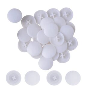 100 pcs screw cap covers plastic screw caps for phillips screws head waterproof screw covers three in one eccentric wheel plastic decorative cover self-tapping screw cover (17mm, white)