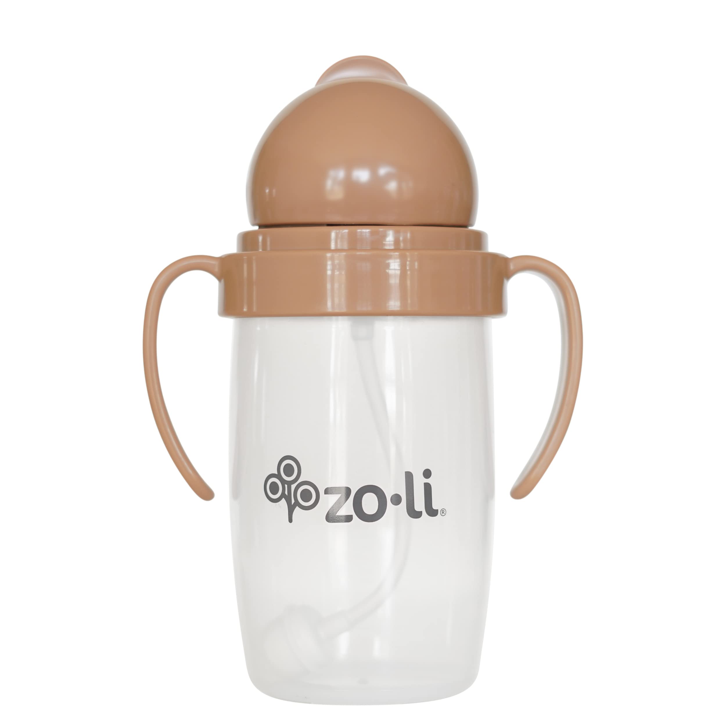 Any angle straw sippy cup | ZoLi BOT 2.0 weighted straw sippy sandstone tan, most loved training sippy cup, toddler transition straw cup, sippy cup with handles