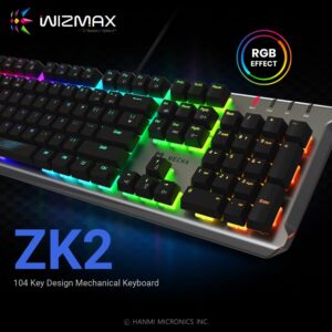 WIZMAX, ZK2 Professional Wired Mechanical Gaming Keyboard