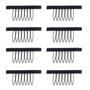 honbay 50pcs 7-teeth wig clips wig combs, hair extensions for wig caps diy wig accessories tools, steel teeth with cloth