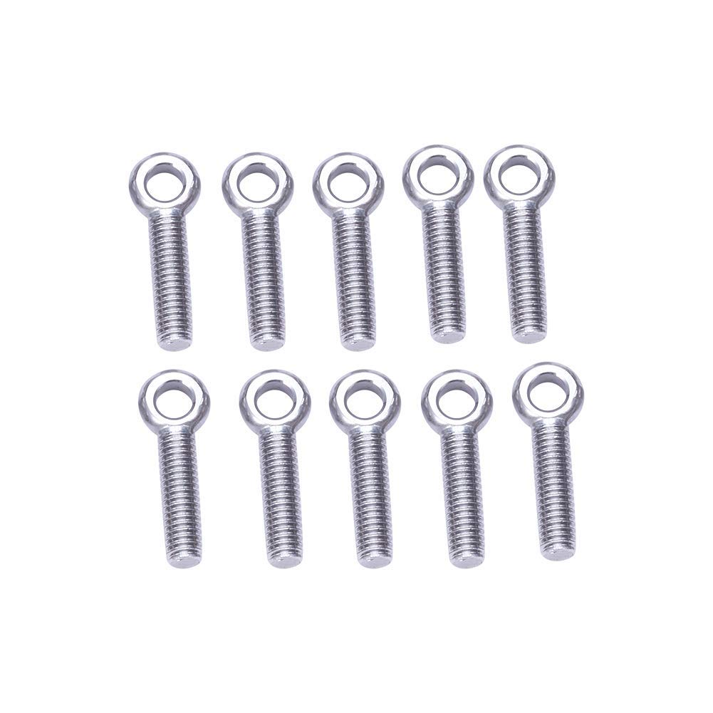 Heyiarbeit M6 x 25mm Machinery Shoulder Swing Lifting Eye Bolt 304 Stainless Steel Metric Thread 10pcs