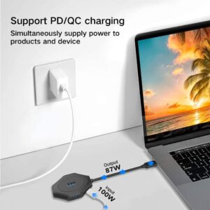 USB C to USB Hub Adapter,Type-C to USB 3.0 Hub,4 USB 3.0 Ports and 1 USB C High-Speed Charging Port Compatible with Chromebook/Laptop/Notebook/Tablet/Phone