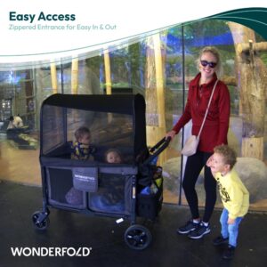 WONDERFOLD Mosquito Net for Stroller Wagon Featuring Easy Access Zippered Entrance with Quick and Easy Install and Protection from All Types of Insects (Fits Only W1 & W2)