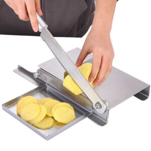 HENWAFX Manual Meat Slicer, biltong cutter Ribs Cut Chicken slicer Jerky Slicer Stainless Steel Household Deli Slicer