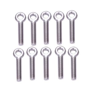 heyiarbeit m6 x 30mm machinery shoulder swing lifting eye bolt 304 stainless steel metric thread 10pcs