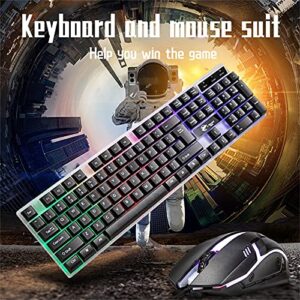 Niaviben Keyboard and Mouse Combo,Keyboard Mouse Set,Wired USB Mechanical Gaming Keyboard with Backlight and Mouse Ergonomic,Apply to Computer (Black)