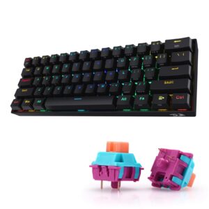 redragon k530 pro 60% gaming keyboard & a113 hot-swap mod switches (24pcs) bundle