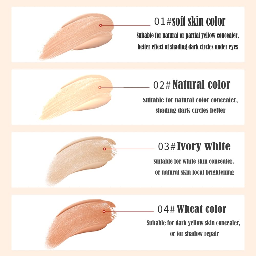 AKARY Face Full Range of Coverage Concealer Pencil for Face, 2 in 1 Dual-Sided Eyebrow Face Concealer Crayon Highlighter Stick, Professional Waterproof Foundation Concealer for Eye Dark Circles, Blackheads, Concealer Pencil with Brush for Men and Women (#