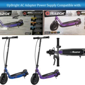 UpBright 12V AC/DC Adapter Compatible with Razor Black Label E100 E 100 12 Volt Sealed Lead-Acid SLA Retractable Battery 90W Kick Electric Hub Motor Scooter 13112148 13112155 Power Supply Cord Charger