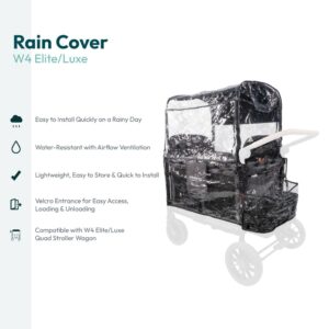 WONDERFOLD Stroller Rain Cover Made with Premium, Lightweight Transparent Sheet Featuring Small Ventilation Holes and Easy Access Hook-and-Loop Entrance (Fits Only W4 Elite/Luxe)