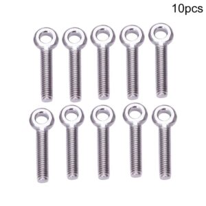 Heyiarbeit M6 x 30mm Machinery Shoulder Swing Lifting Eye Bolt 304 Stainless Steel Metric Thread 10pcs