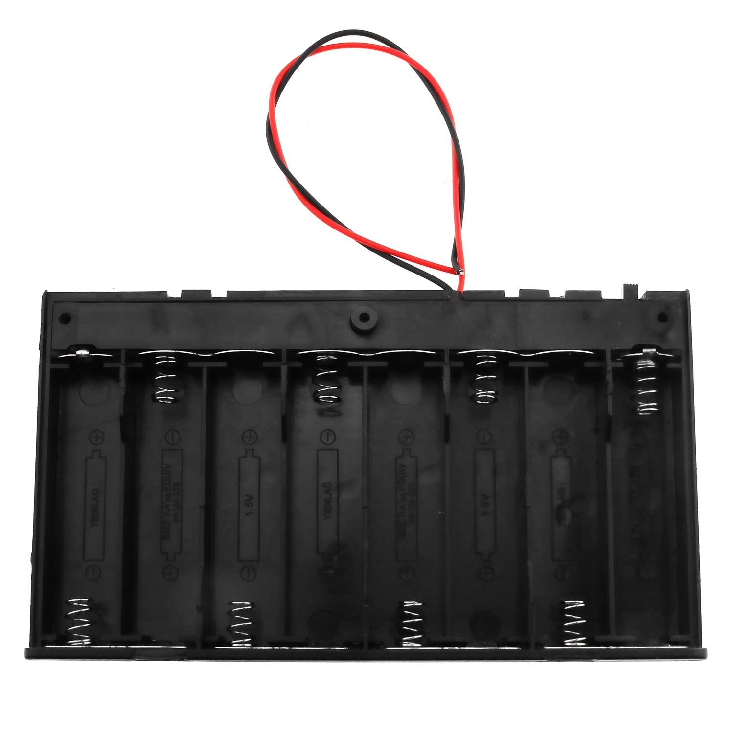 E-outstanding 12V Battery Holder 8X 1.5V AA Battery Storage Case Black Box with ON/Off Switch and Wire Leads