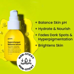 Gleamin Supercharged Balance Brightening Serum - Vitamin C Serum with Turmeria Zen, Kannabia Sense & Niacinamide Serum - Hydrating Face Serum & Dark Spot (1 fl oz / 30ml)