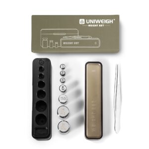 UNIWEIGH Calibration Weights Set, 7pcs 1-60g Calibration Gram Scale Weights Kit, Small Test Weight for Scales Digital Weight Grams, Includes: 1g*1, 2g*2, 5g*1,10g*1, 20g*2,1 Piece Tweezers