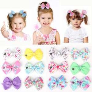 12Pcs Siwa Hair Bows for Girls LAXMTT 5 Inches Unicorn Grosgrain Ribbon Hair Barrettes Accessories deal Gift for Toddler Girls' Birthday Children's day, Halloween, Thanksgiving, Christmas.