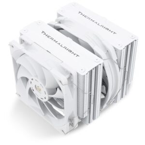 thermalright fc140 white cpu air cooler, 5 heat pipes, tl-d14x-w and tl-c12pro-w pwm fan, aluminium heatsink cover, aghp technology, for amd am4/intel lga 1700/1150/1151/1200/2011/2066