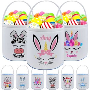 personalized easter basket with name for kids custom canvas easter buny bucket gift for boys girls