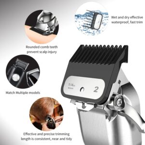 Premium Clipper Guards for Wahl Clippers Trimmers with Metal Clip - 8 Cutting Lengths from 1/16”to 1”(1.5-25mm) Fits for All Full Size Wahl Clippers