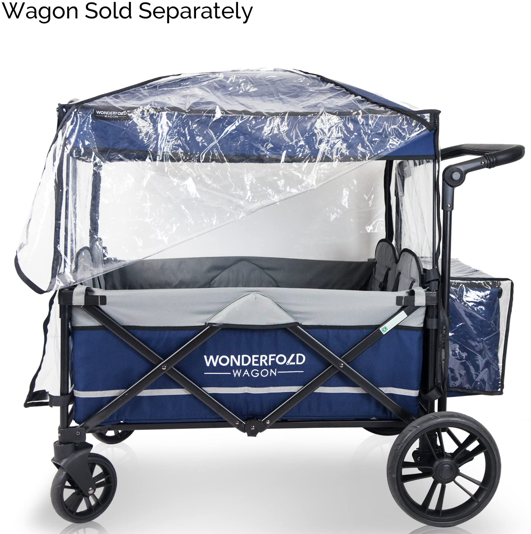 WONDERFOLD Stroller Rain Cover Made with Premium, Lightweight Transparent Sheet Featuring Small Ventilation Holes and Easy Access Hook-and-Loop Entrance (Fits Only X4 & X4M)