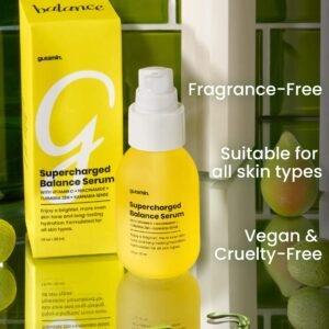 Gleamin Supercharged Balance Brightening Serum - Vitamin C Serum with Turmeria Zen, Kannabia Sense & Niacinamide Serum - Hydrating Face Serum & Dark Spot (1 fl oz / 30ml)