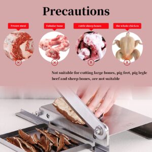 HENWAFX Manual Meat Slicer, biltong cutter Ribs Cut Chicken slicer Jerky Slicer Stainless Steel Household Deli Slicer