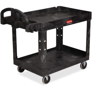 Rubbermaid Commercial Products 2-Shelf Utility Service Carts (FG452089BLA, FG452088BLA)