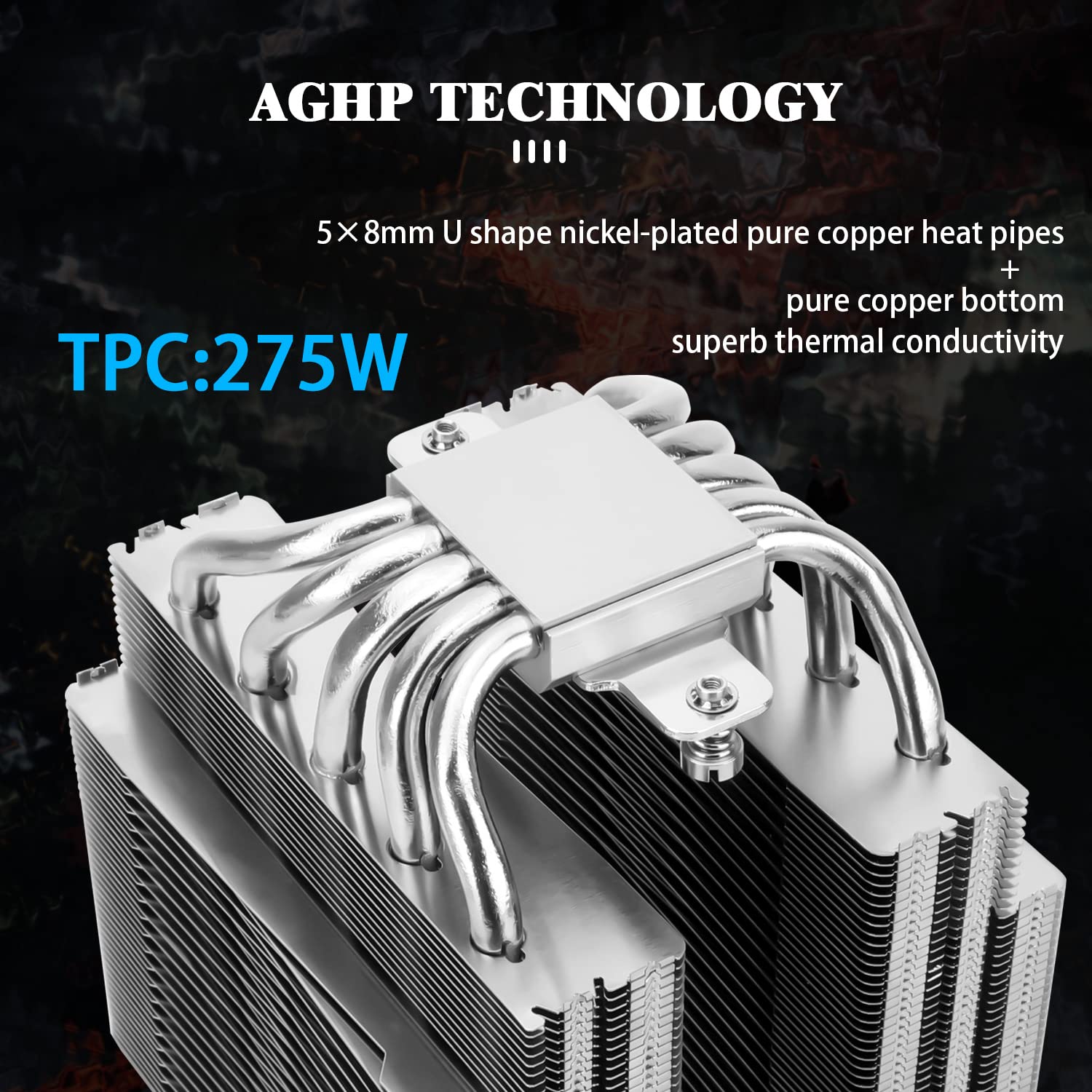 Thermalright FC140 CPU Air Cooler, 5 Heat Pipes, TL-C12 PRO-G and TL-D14X PWM Fan, Aluminium Heatsink Cover, AGHP Technology, for AMD AM4/Intel LGA 1700/1150/1151/1200/2011/2066