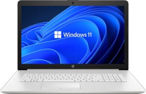 hp 2022 newest notebook laptop, 17.3" full hd non-touch display, 11th gen intel core i5-1135g7 processor, 16gb ram, 256gb ssd + 1tb hdd, backlit keyboard, webcam, hdmi, wi-fi, windows 11 home, silver