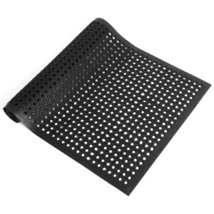 uyoyous commercial drainage floor mat with holes 59 x 35.4 inch restaurant bar floor mat rubber drainage mat heavy duty kitchen anti-fatigue drainage rubber matting