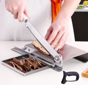 HENWAFX Manual Meat Slicer, biltong cutter Ribs Cut Chicken slicer Jerky Slicer Stainless Steel Household Deli Slicer