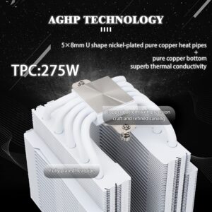 Thermalright FC140 White CPU Air Cooler, 5 Heat Pipes, TL-D14X-W and TL-C12PRO-W PWM Fan, Aluminium Heatsink Cover, AGHP Technology, for AMD AM4/Intel LGA 1700/1150/1151/1200/2011/2066