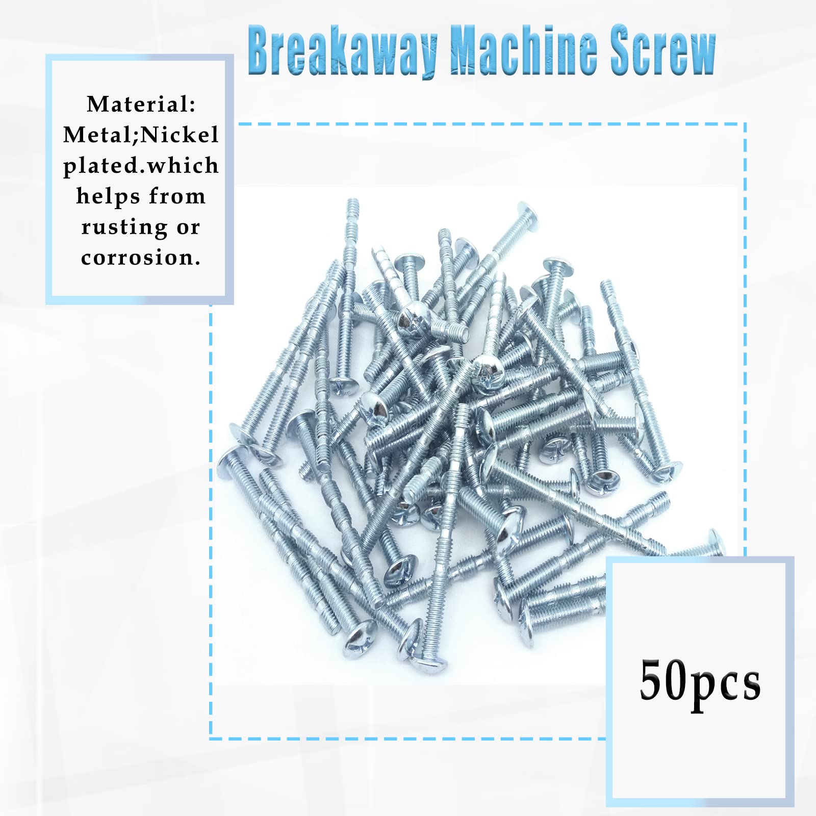 50pcs Truss Head Breakaway Machine Screw,Phillips Head Break Away Machine Screws for Cabinet knobs(M4x45)