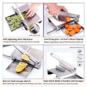 HENWAFX Manual Meat Slicer, biltong cutter Ribs Cut Chicken slicer Jerky Slicer Stainless Steel Household Deli Slicer