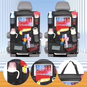 Car Seat Back Organizer for Kids Car Organizer Kick Mats with 10" Touch Screen Tablet Holder 11 Storage Pockets Car Back Seat Protectors Backseat Child Kick Guard Seat Saver (21” x 17”inch)