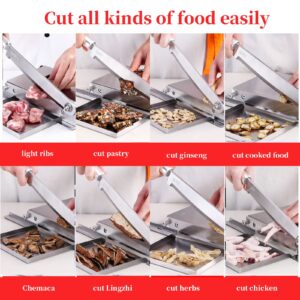 HENWAFX Manual Meat Slicer, biltong cutter Ribs Cut Chicken slicer Jerky Slicer Stainless Steel Household Deli Slicer