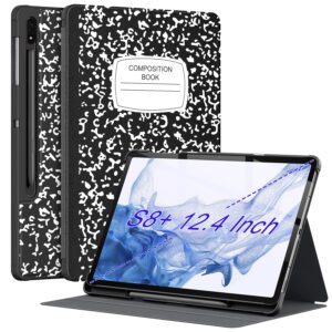 supveco case for samsung galaxy tab s9 plus/s8 plus/s7 plus 12.4 inch with s pen holder,slim protective case smart cover with auto sleep/wake for galaxy tab s9+ 2023/tab s8+ 2022/tab s7+ tablet,book