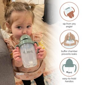 Any angle straw sippy cup | ZoLi BOT 2.0 weighted straw sippy sandstone tan, most loved training sippy cup, toddler transition straw cup, sippy cup with handles