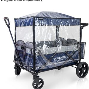 WONDERFOLD Stroller Rain Cover Made with Premium, Lightweight Transparent Sheet Featuring Small Ventilation Holes and Easy Access Hook-and-Loop Entrance (Fits Only X4 & X4M)