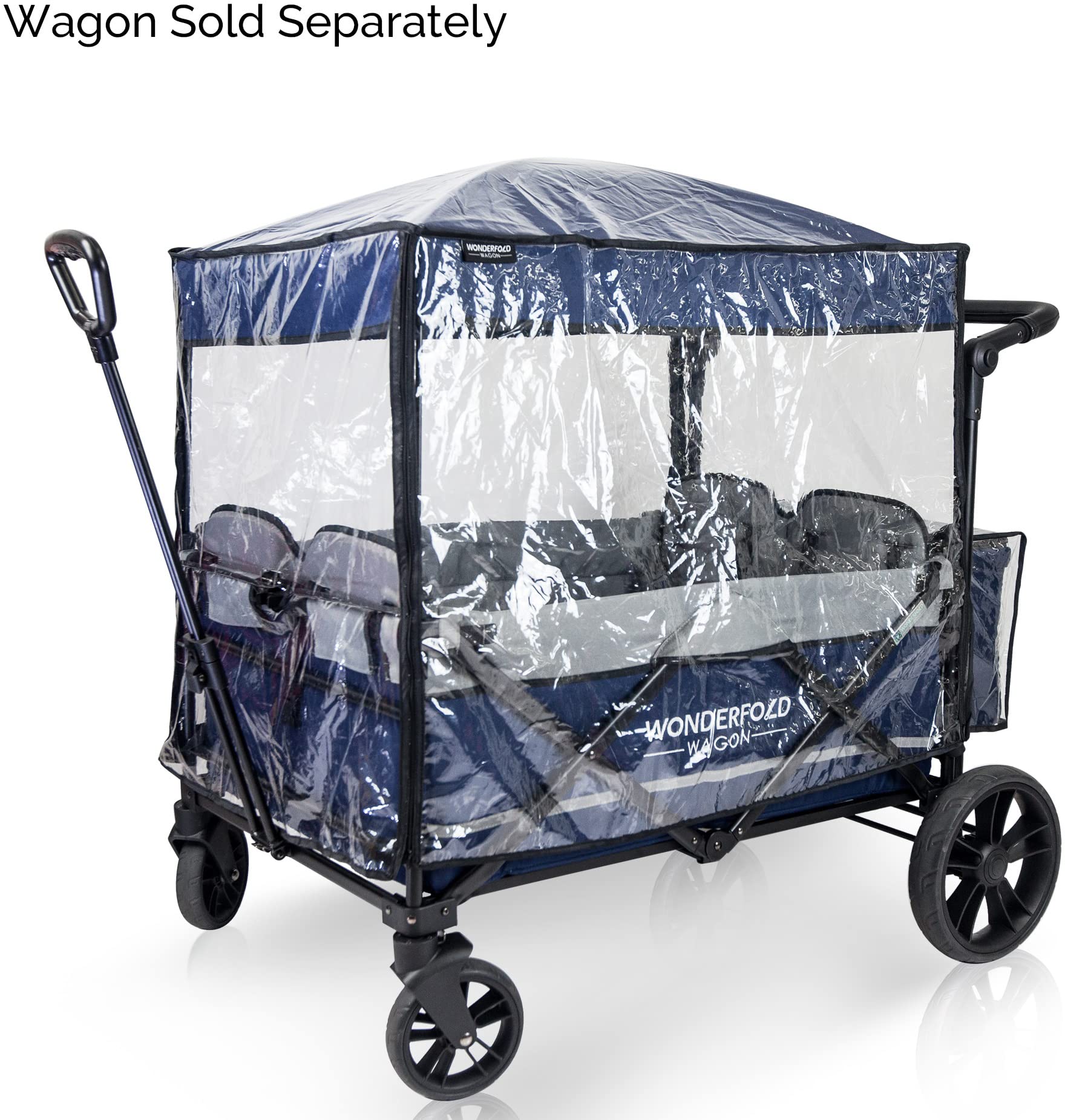 WONDERFOLD Stroller Rain Cover Made with Premium, Lightweight Transparent Sheet Featuring Small Ventilation Holes and Easy Access Hook-and-Loop Entrance (Fits Only X4 & X4M)