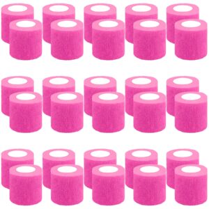 bqtq 30 rolls self adhesive bandage wrap pink adhesive wrap 2 inch self adherent wrap stretch bandages self stick bandage wrap tape for wrist ankle swelling sprains (neon pink)