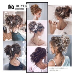 Earfodo Messy Bun Hair Piece, Messy Hair Bun Scrunchies for Women Tousled Updo Bun Synthetic Wavy Curly Chignon Ponytail Hairpiece for Daily Wear(27/613#:Strawberry Blonde & Bleach Blond Mixed)…