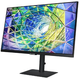 SAMSUNG S80A Series 27-Inch 4K UHD (3840x2160) Computer Monitor, HDMI, DP, USB Hub with USB-C, HDR10 (1 Billion Colors), Built-in Speakers, Fully Adjustable Stand with Pivot (LS27A800UNNXZA) (Renewed)