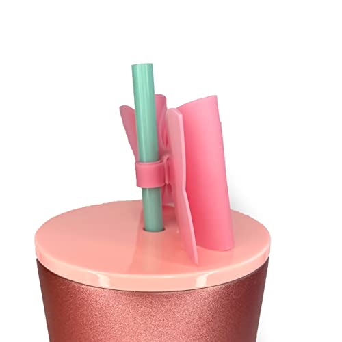 Bow Straw Topper, Silicone Jelly Straw Topper (Baby Pink), 3.5in x 1in x 2in