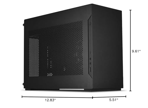 Lian Li A4-H2O Small Case - Mini ITX - Aluminum Exterior & SPCC Steel Interior - PCIe 4.0 - Easy AIO Installation - Supports SFX/SFX-L Power Supply (A4-H2O A4 BLACK)