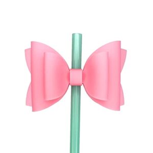 Bow Straw Topper, Silicone Jelly Straw Topper (Baby Pink), 3.5in x 1in x 2in