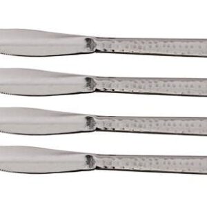 King International Stainless Steel Hammered Table Knife,Set of 12, 20 cm, Mirror Polish,Butter Knife, Cheese Knife,Dinner Knife,Dessert Knife,Bread Knife,Stainless Steel Table Knife Set of 12pcs